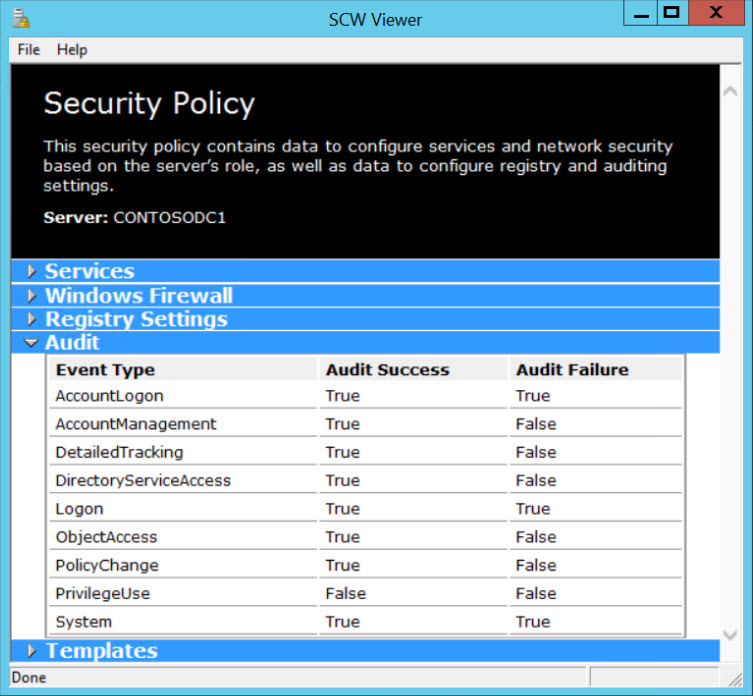 Configure Audit Policy Using The Security Configuration Wizard