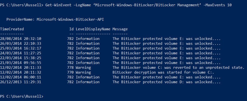 Monitoring Event Logs With Powershell